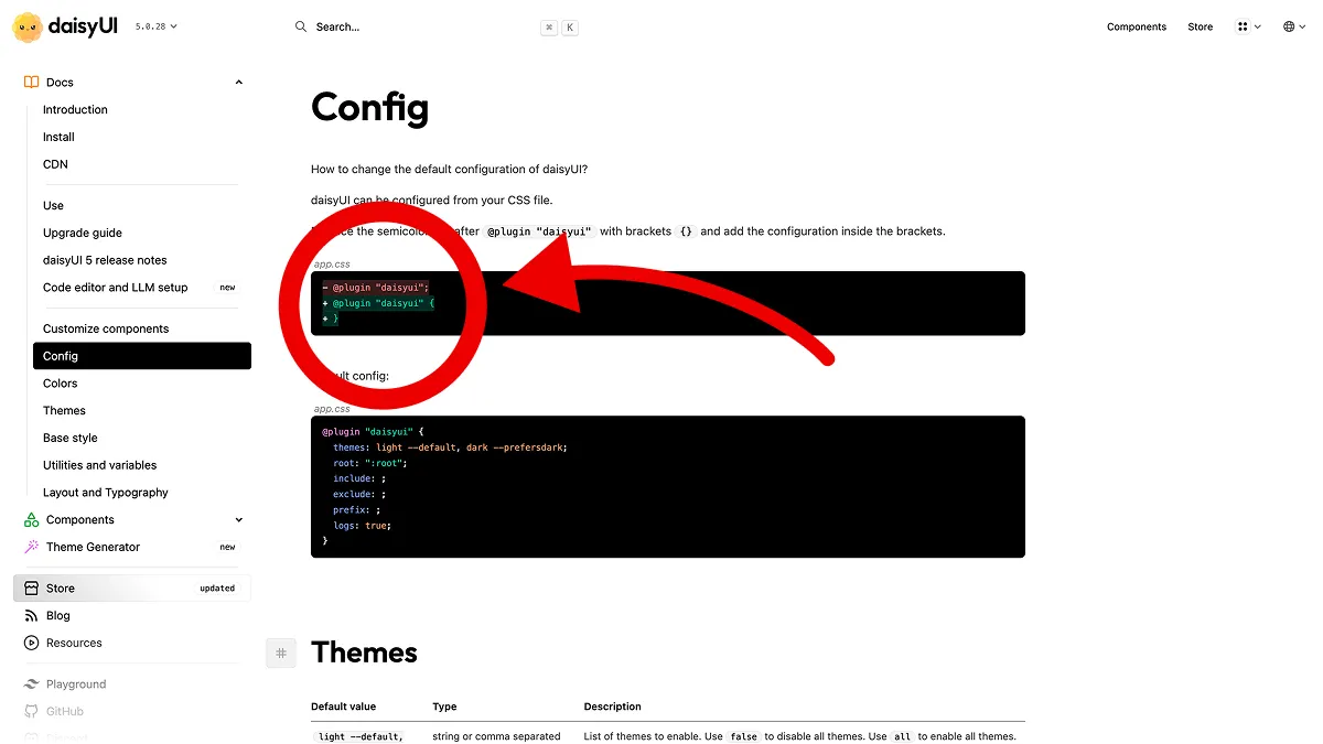 Config — daisyUI Tailwind CSS Component UI Library