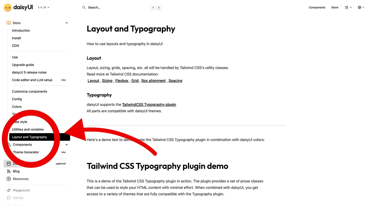 Tailwind Layout and Typography Component – daisyUI